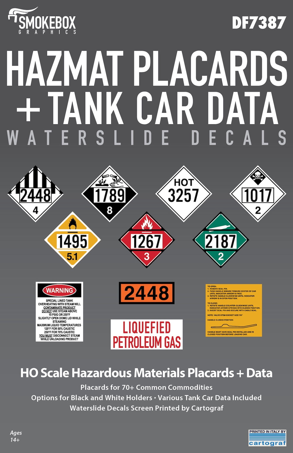 DF7387 Hazmat Placards + Tank Car Data – Smokebox Graphics